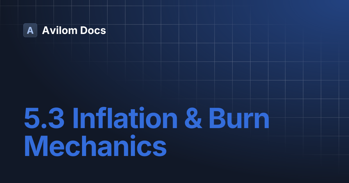 5.3 Inflation & Burn Mechanics | Avilom Docs